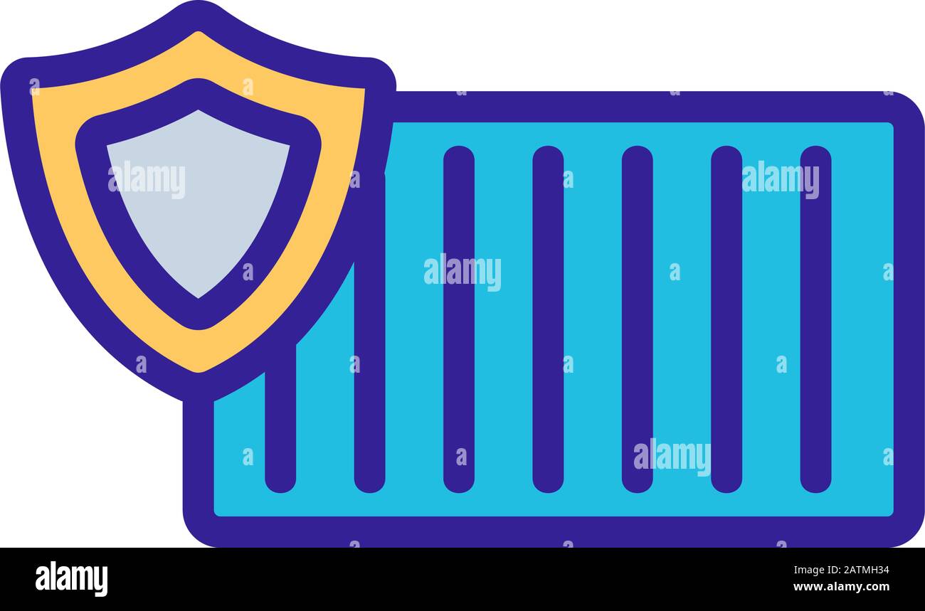 Protect the vector icon container. Isolated contour symbol illustration ...