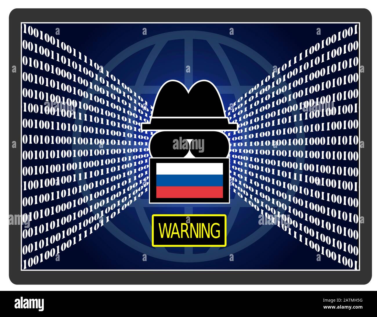 Russian hacker stealing sensitive data from the internet Stock Photo ...