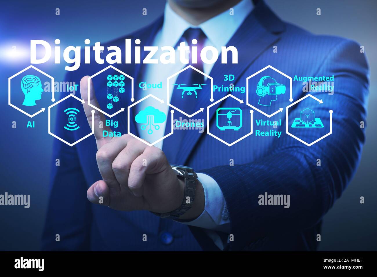 The digital transformation and digitalization technology concept Stock ...