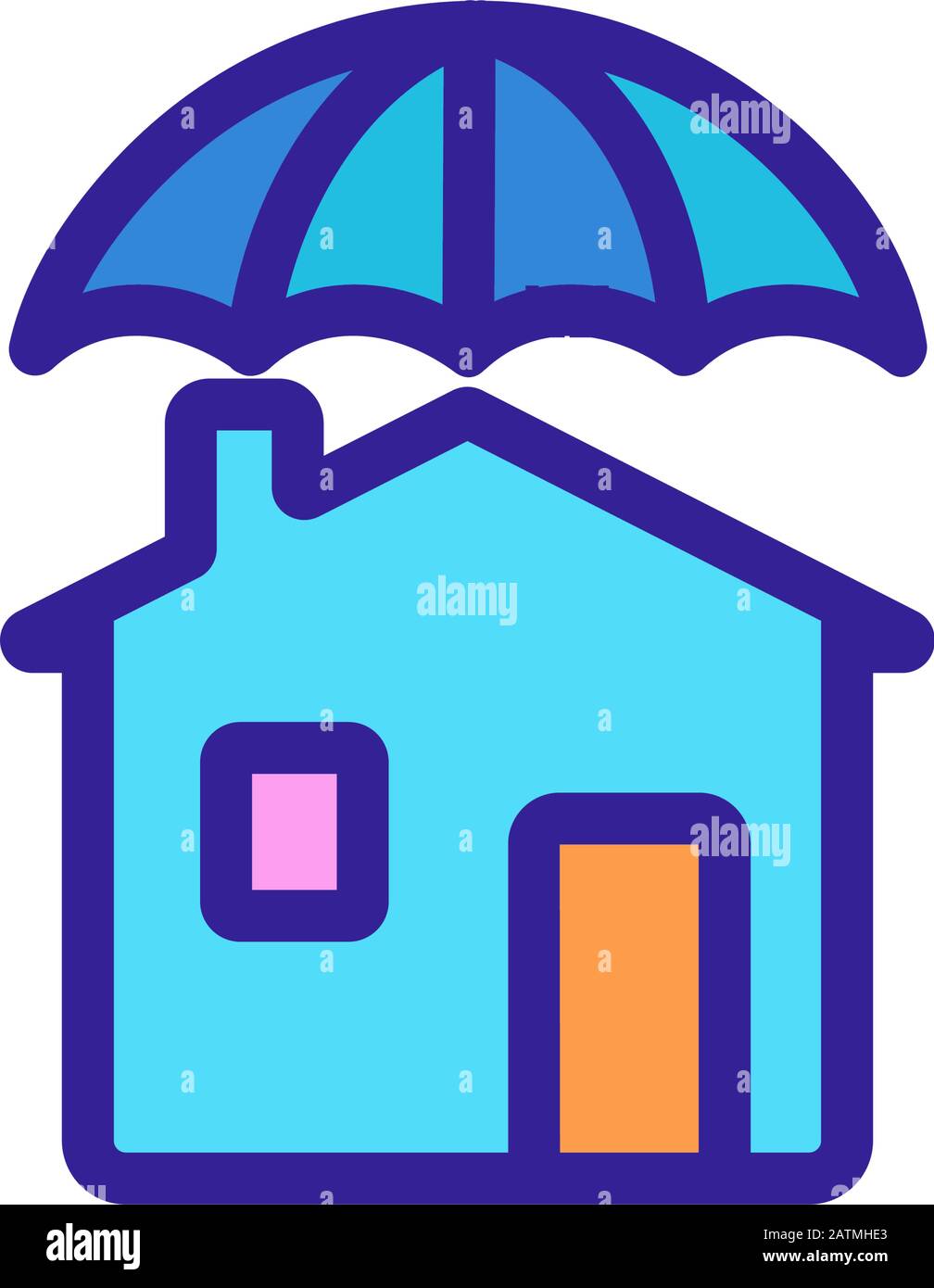 home insurance icon vector. Isolated contour symbol illustration Stock ...