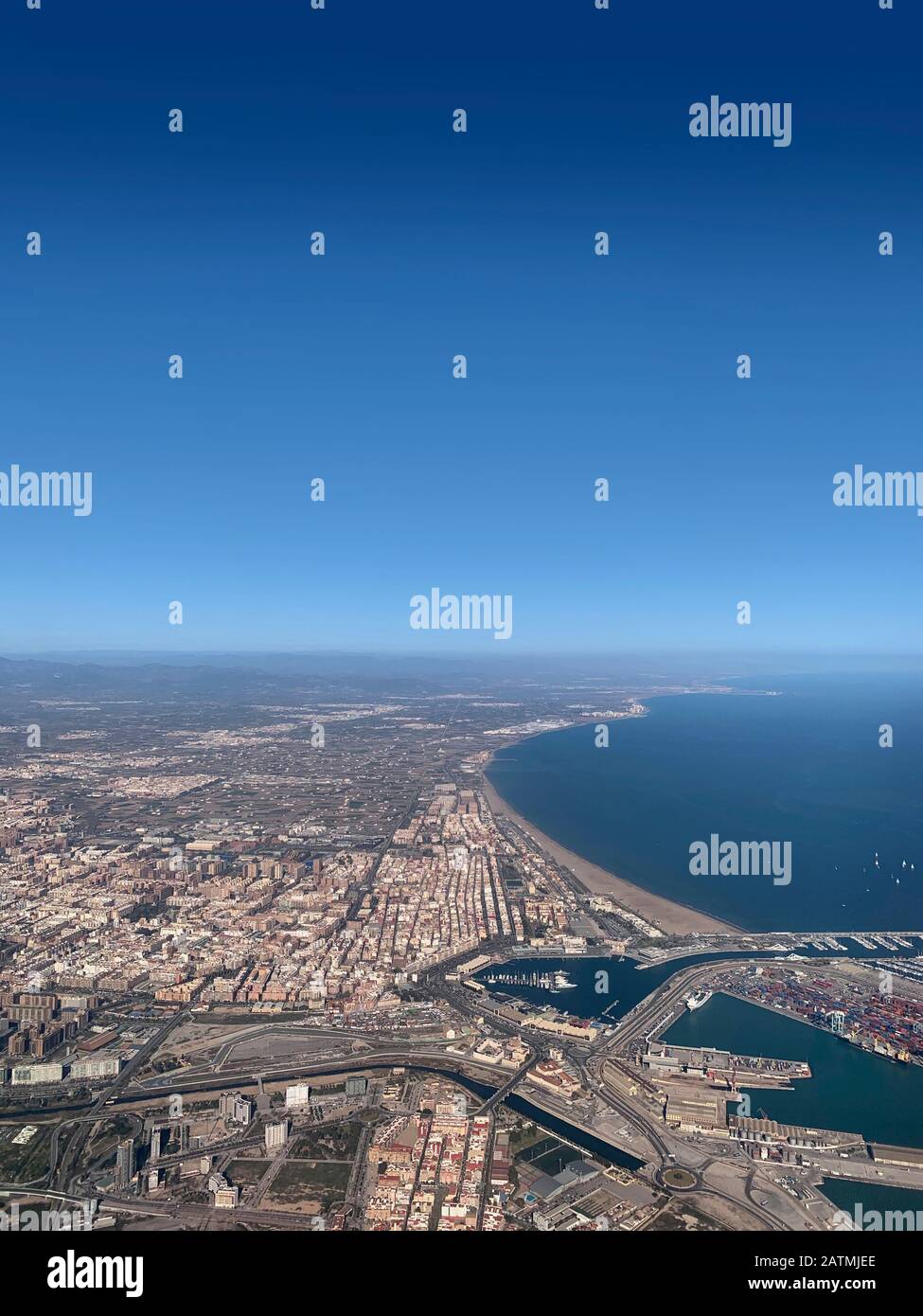 Valencia city coast and port of Valencia, Spain, Europe Stock Photo - Alamy