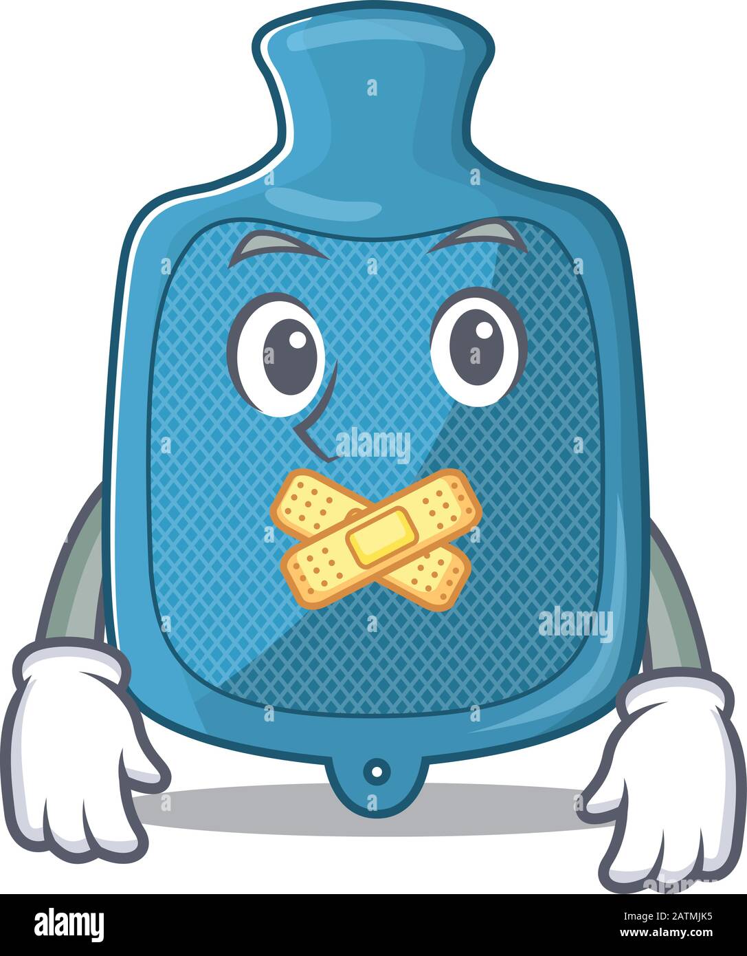 a silent gesture of hot water bag mascot cartoon character design Stock ...