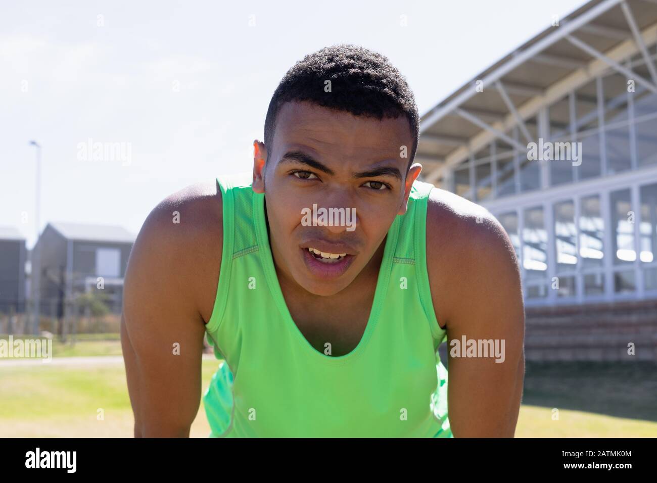 Tired muscular athlete after training hi-res stock photography and ...