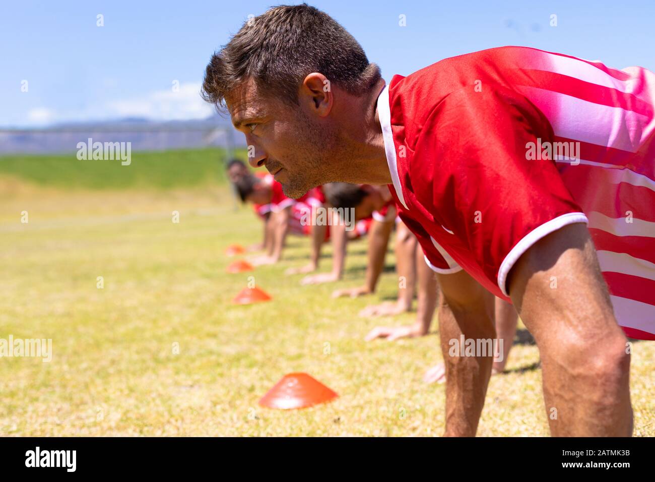 Soccer players training Stock Photo - Alamy