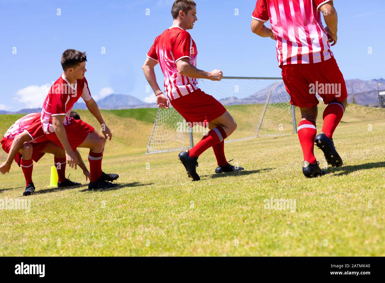 Soccer players training Stock Photo - Alamy