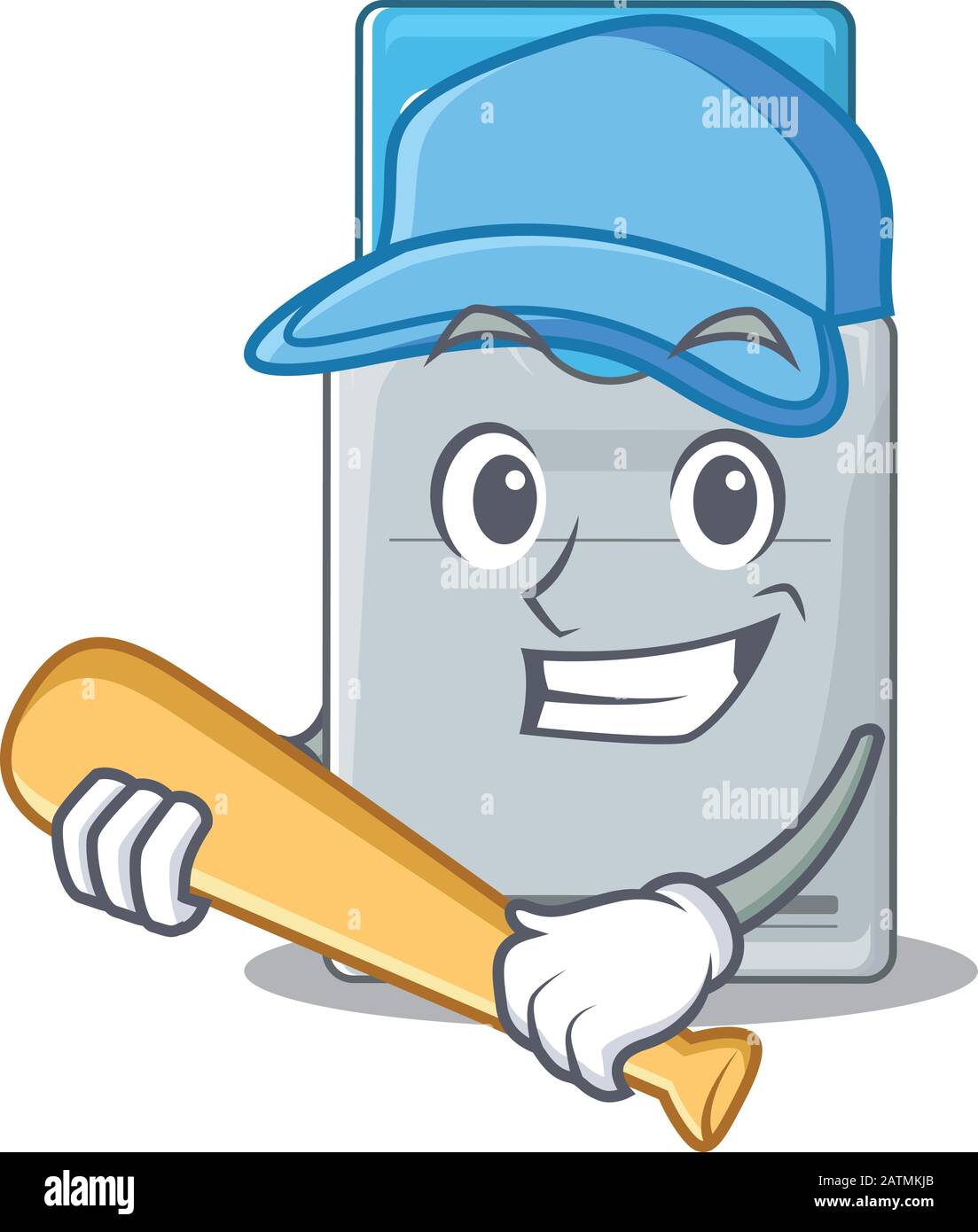 Sporty key card cartoon character design with baseball Stock Vector ...