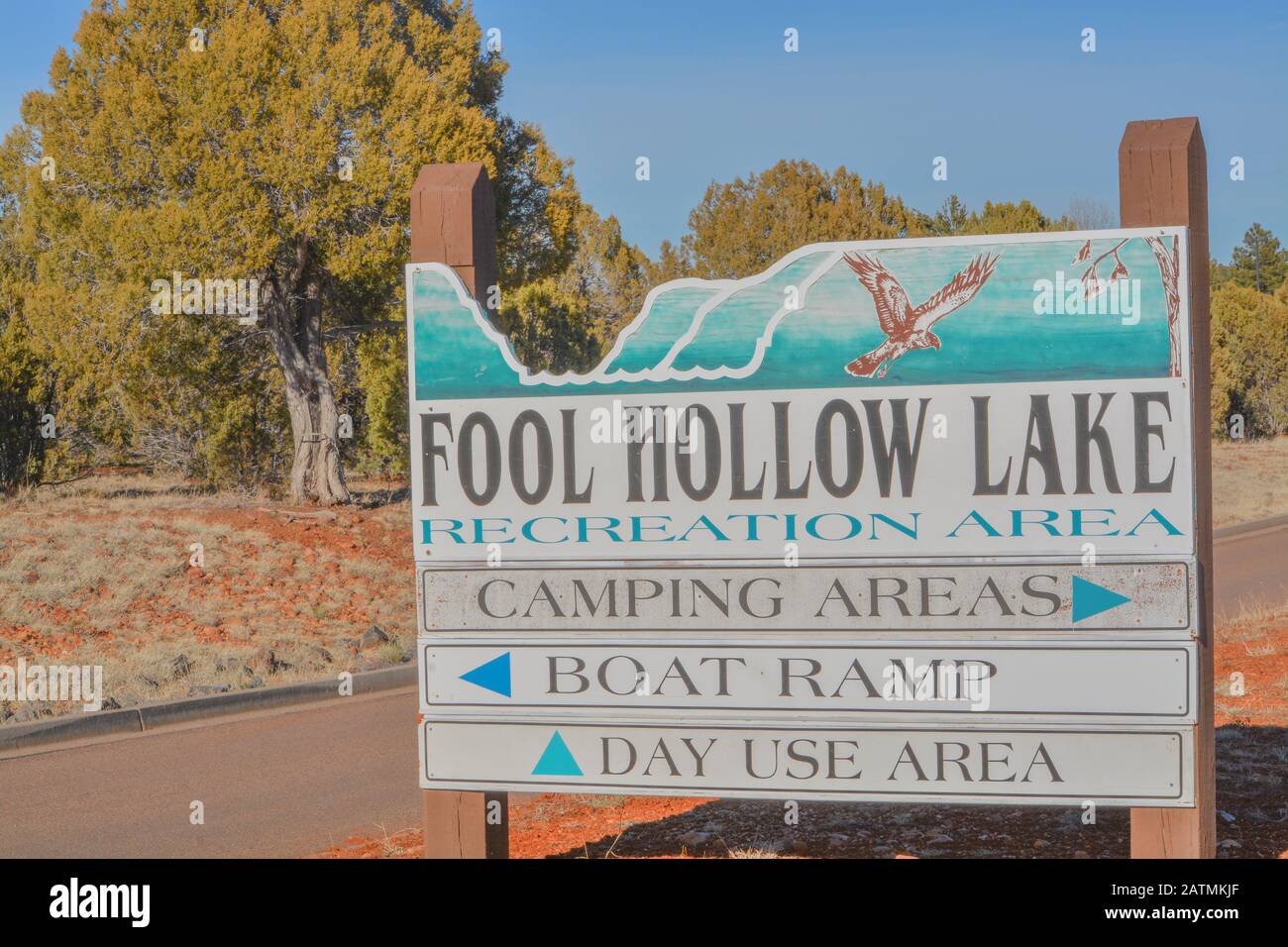 Fool Hollow Lake, Camping Area, Boat Ramp, Day Use Area Sign. In Show ...