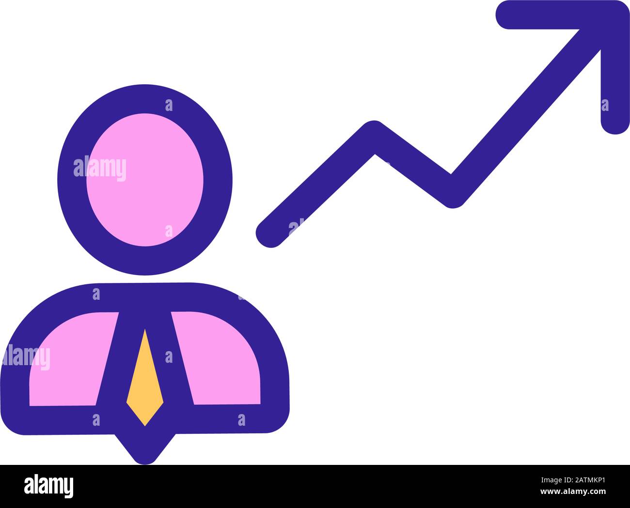 increase in the productivity of the vector icon. Isolated contour ...