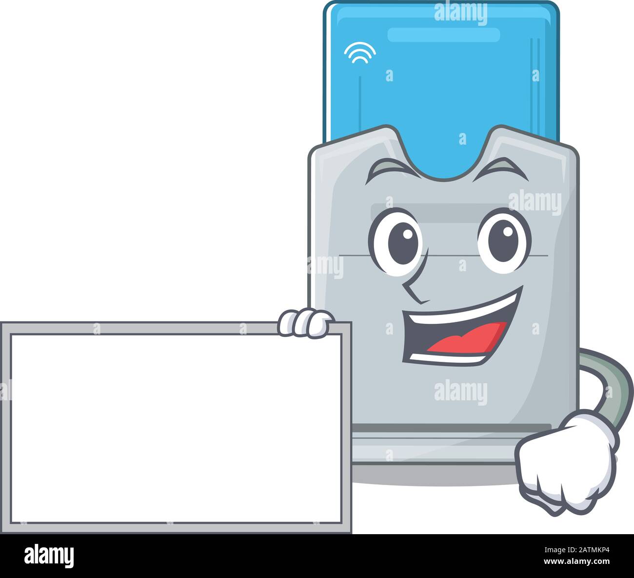 Funny key card cartoon character design style with board Stock Vector ...