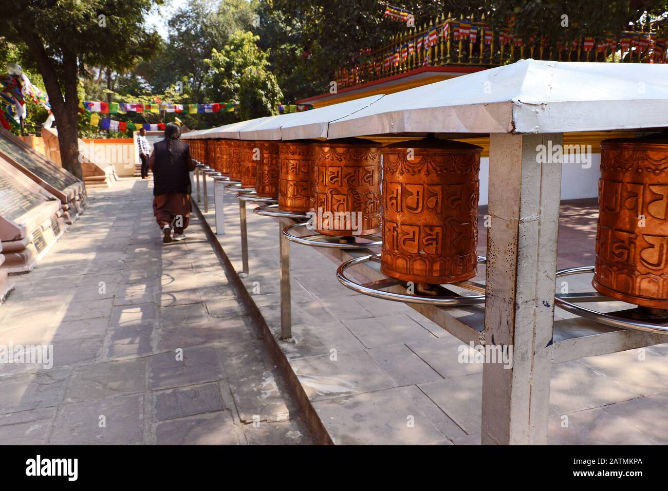 The Sacred prayer wheel at Bodhi Tree complex at Sarnath, where Buddha ...