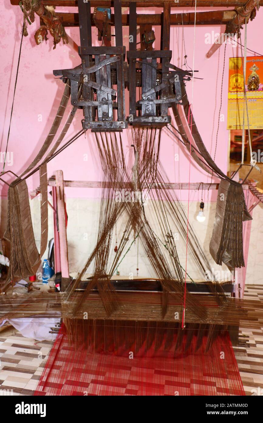 Handloom for weaving cloth manually in a cloth weaveing work place ...
