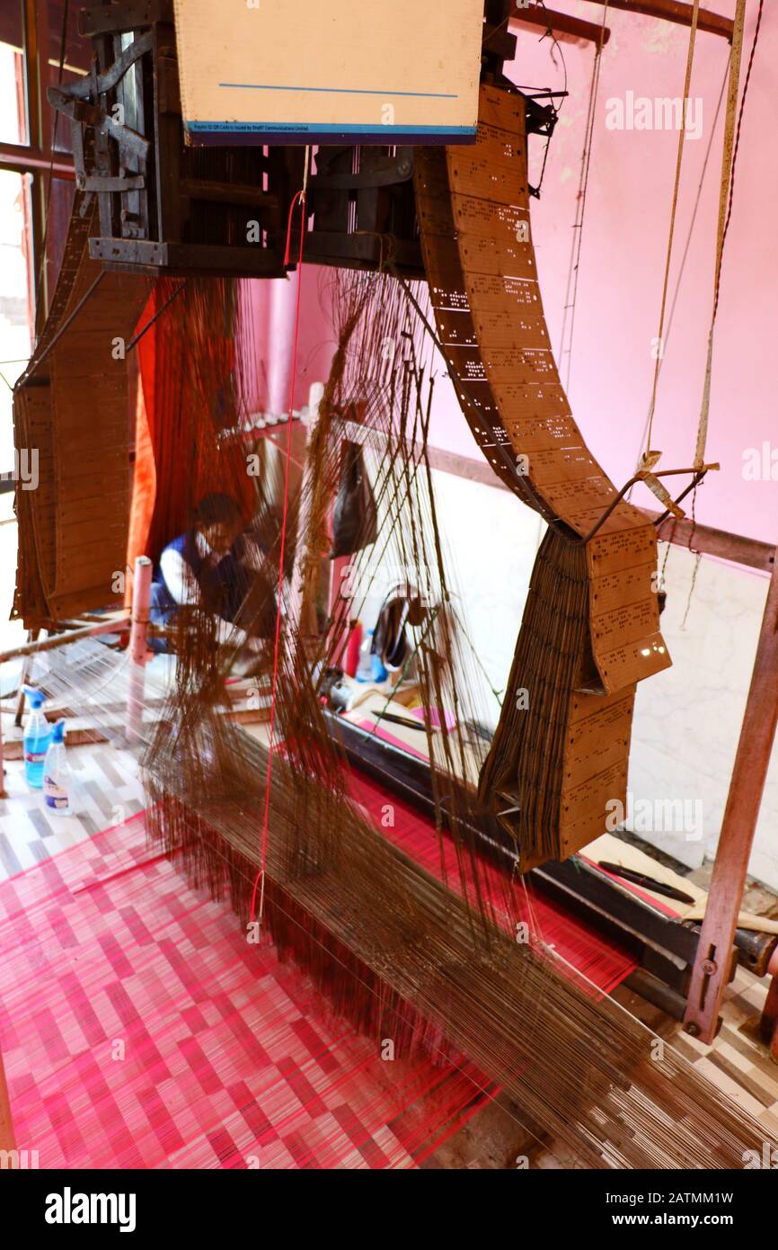 Handloom for weaving cloth manually in a cloth weaveing work place ...