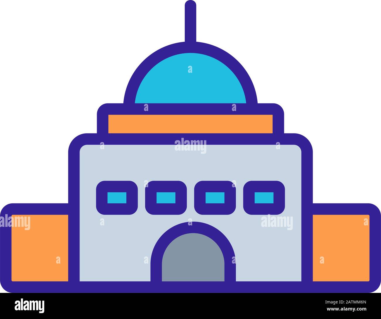 government building icon vector. Isolated contour symbol illustration ...