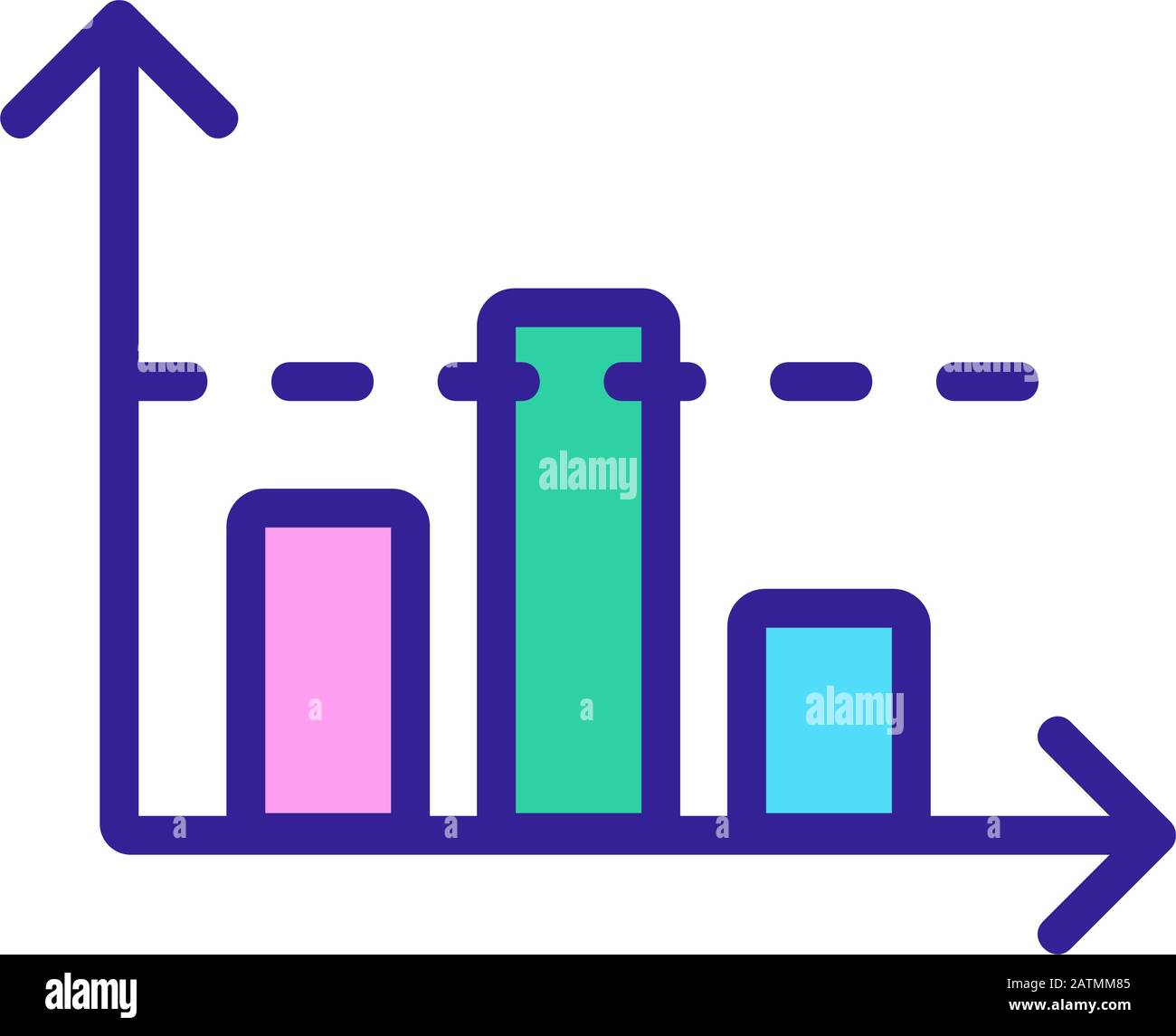 graph of the metrics icon vector. Isolated contour symbol illustration ...