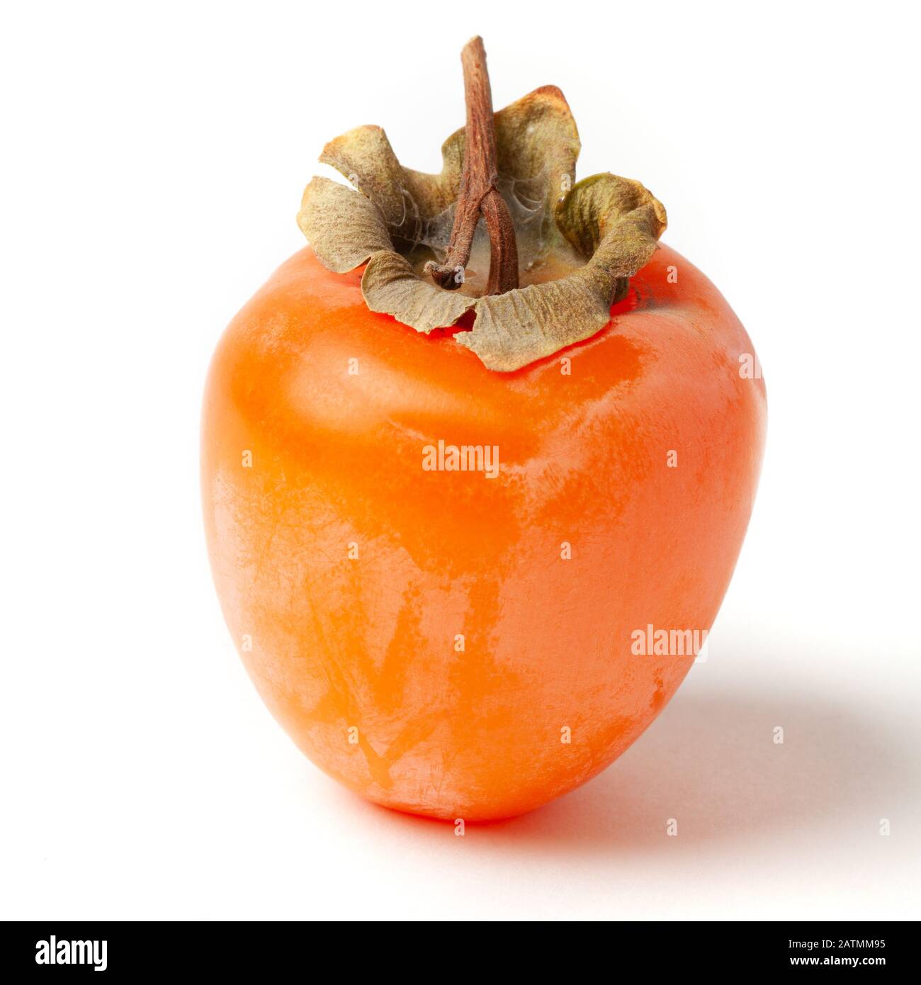 Ripe, mature, fresh and Juicy persimmon isolated on white background ...