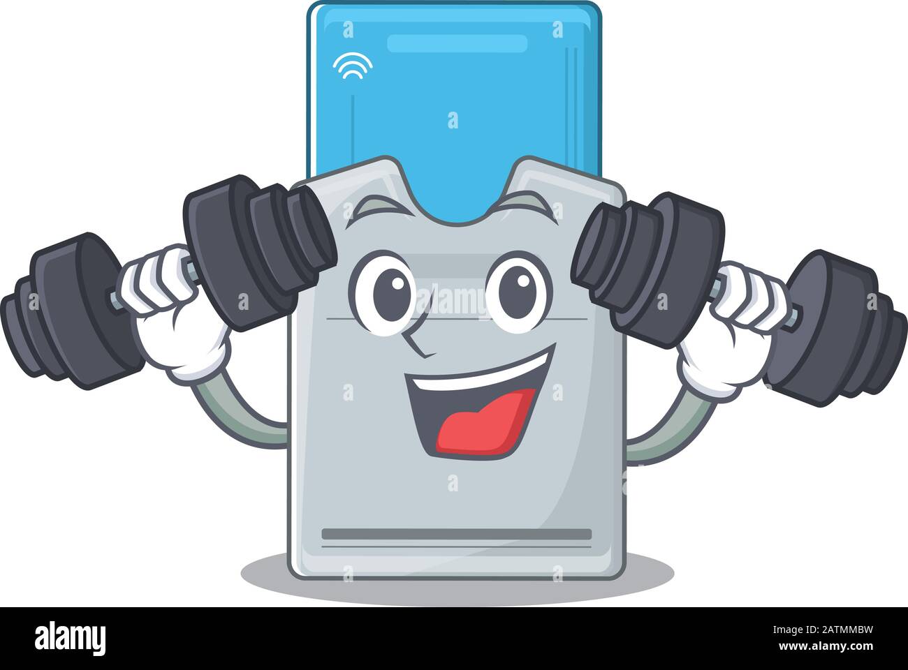 Sporty Fitness exercise key card using barbells Stock Vector Image ...