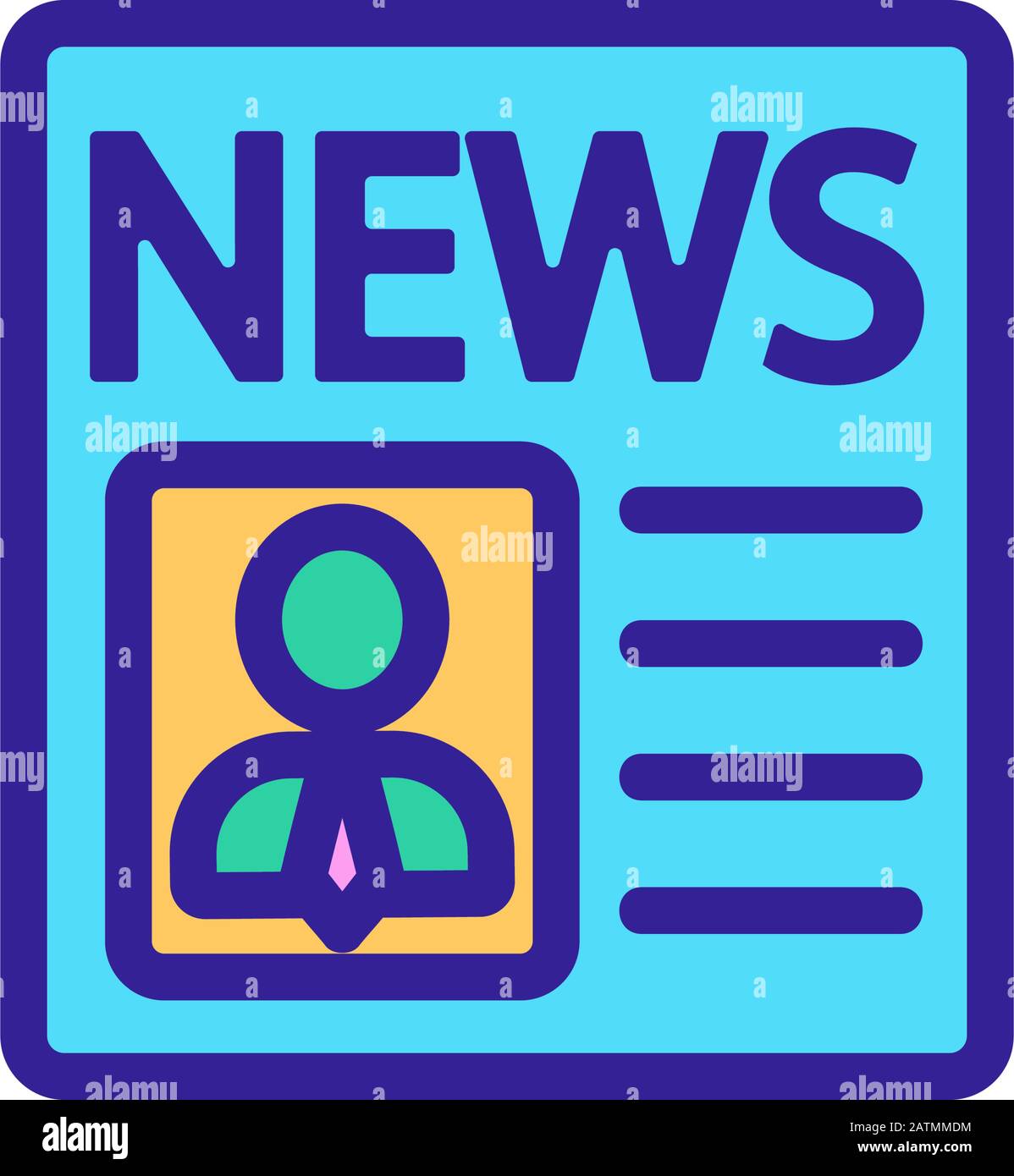 article in the newspaper icon vector. Isolated contour symbol ...