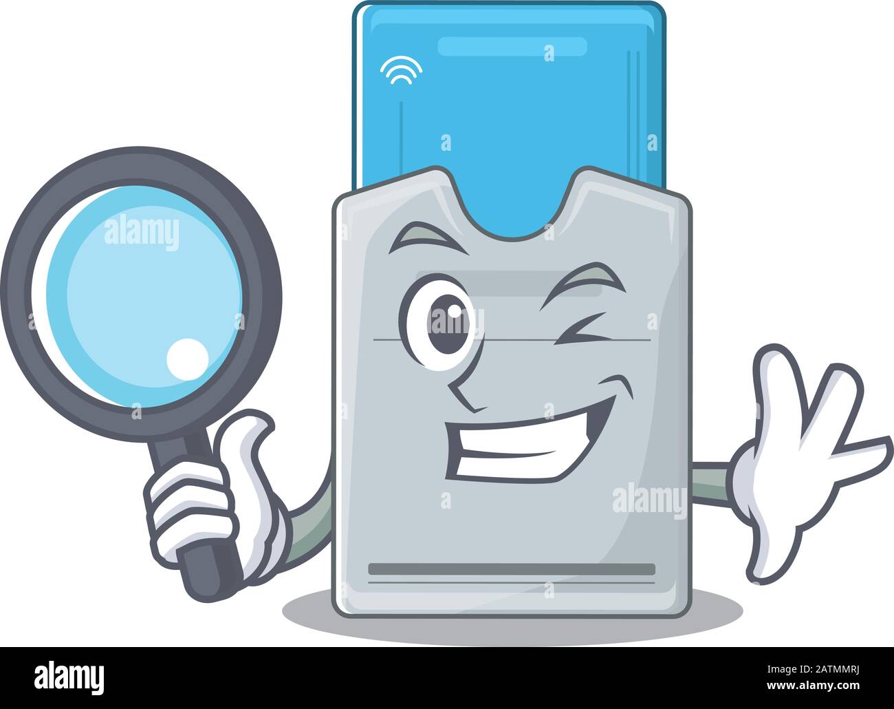 Cool and Smart key card Detective cartoon mascot style Stock Vector ...