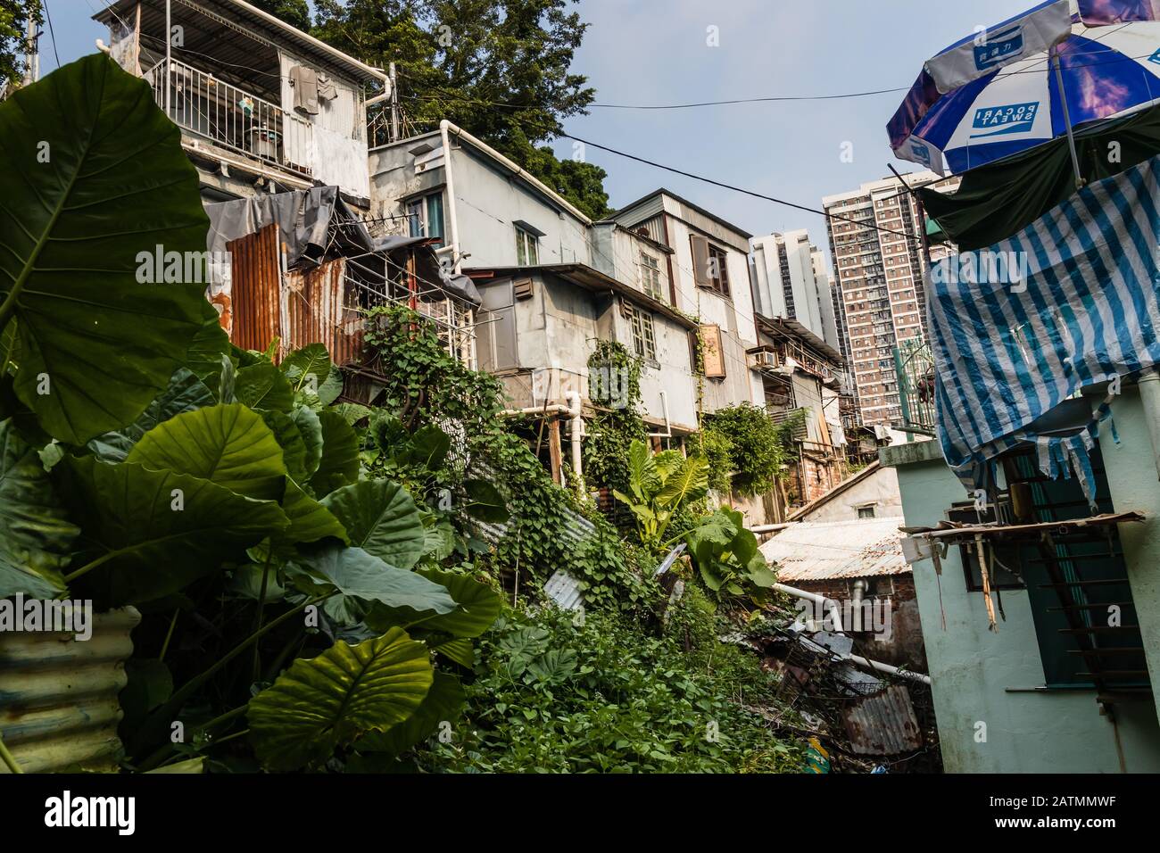 Poor houses in Pokfulam Village, Hong Kong Stock Photo - Alamy