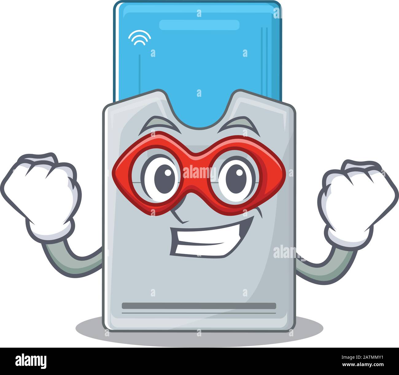 Smiley mascot of key card dressed as a Super hero Stock Vector Image ...