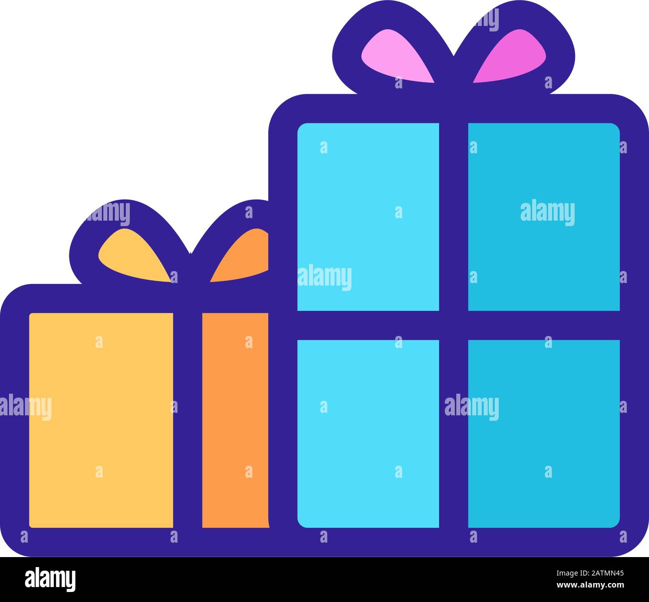Christmas gifts icon vector. Isolated contour symbol illustration Stock ...