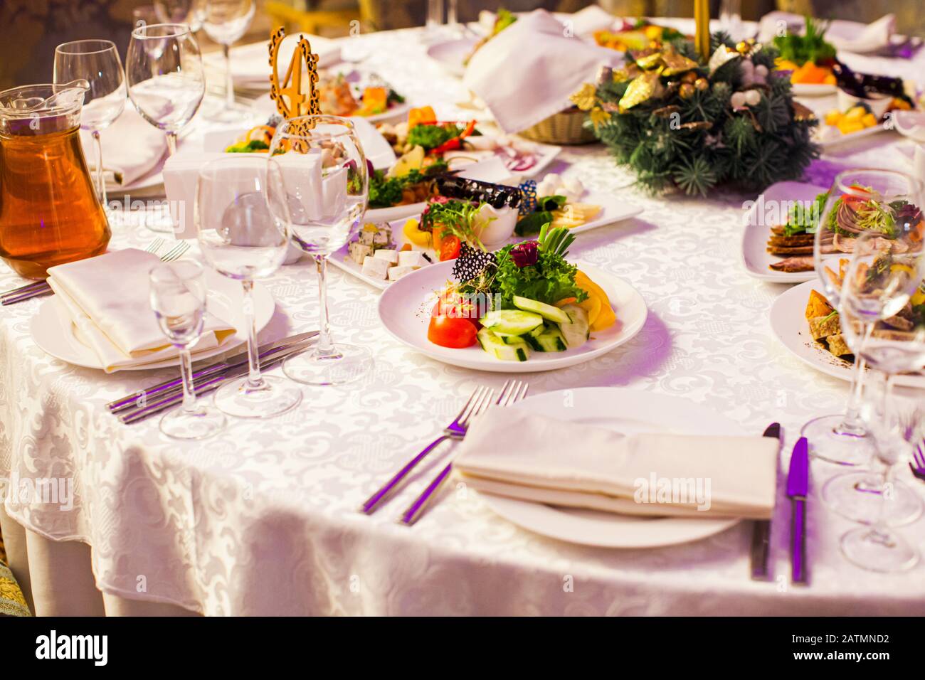 Modern cuisine at the served table in restaurant Stock Photo - Alamy
