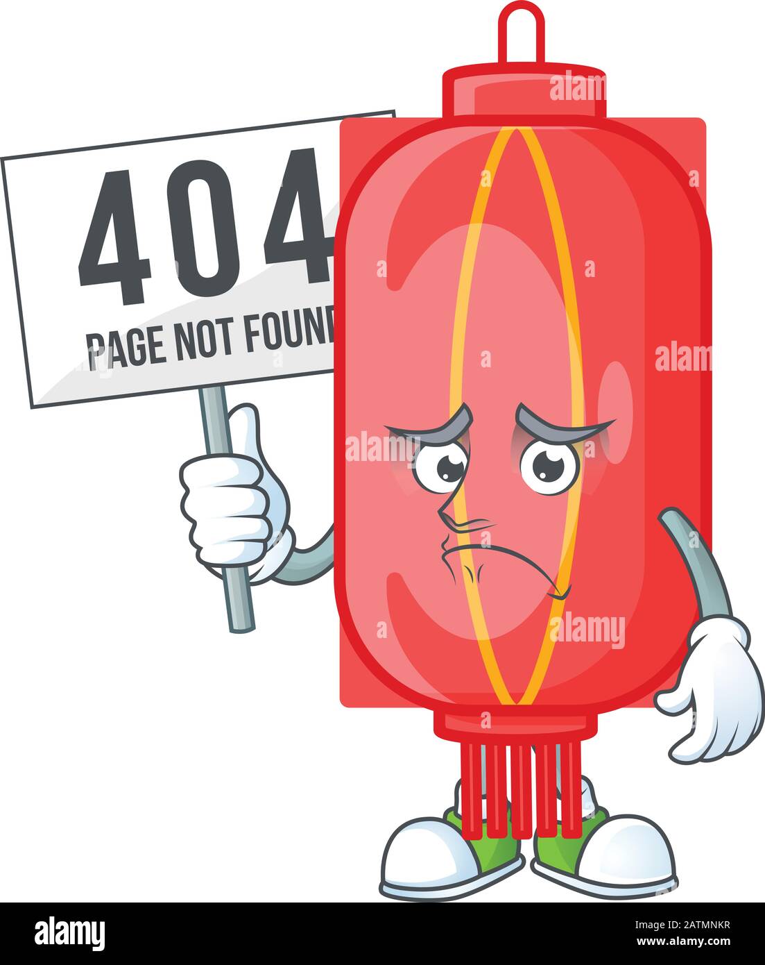 sad face mascot style of chinese traditional paper raised up a board ...