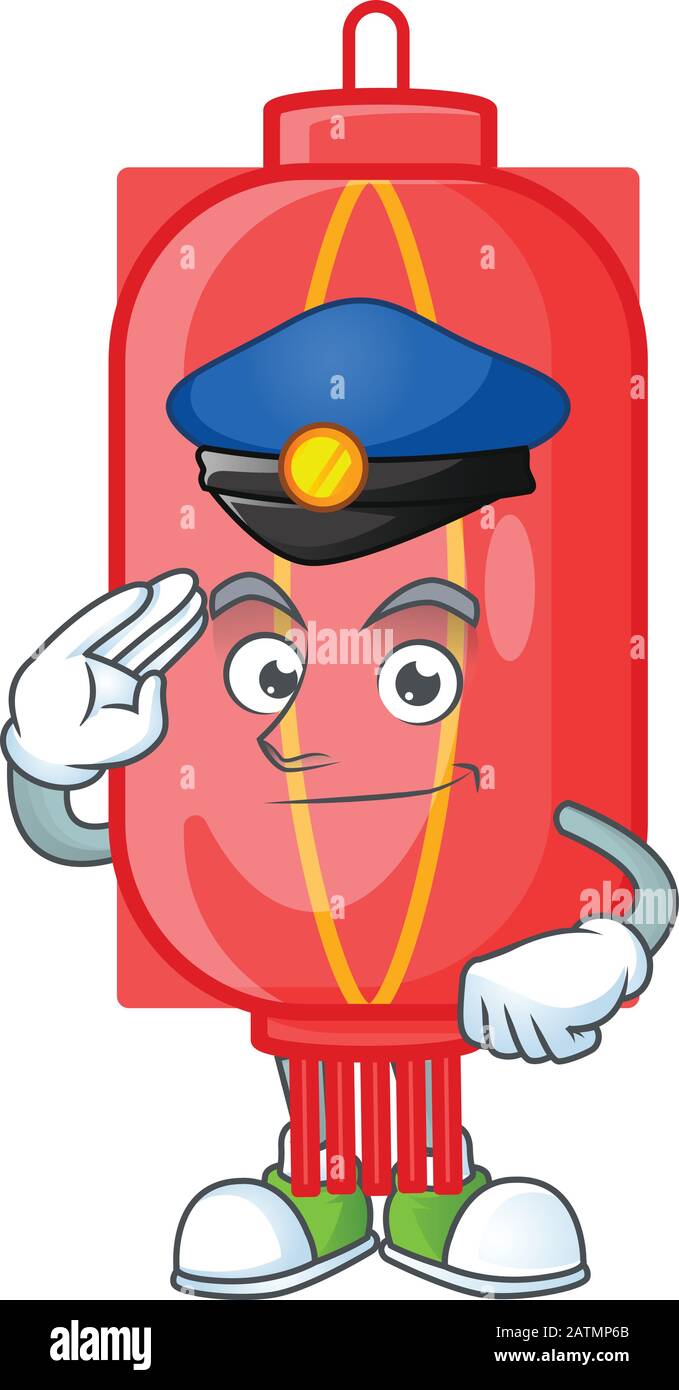 A character design of chinese traditional paper in a Police officer ...