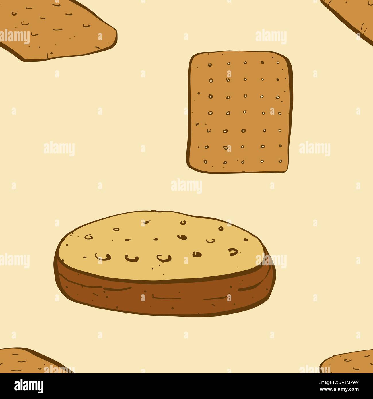 Seamless pattern of sketched Hardtack bread. Useable for wallpaper or ...
