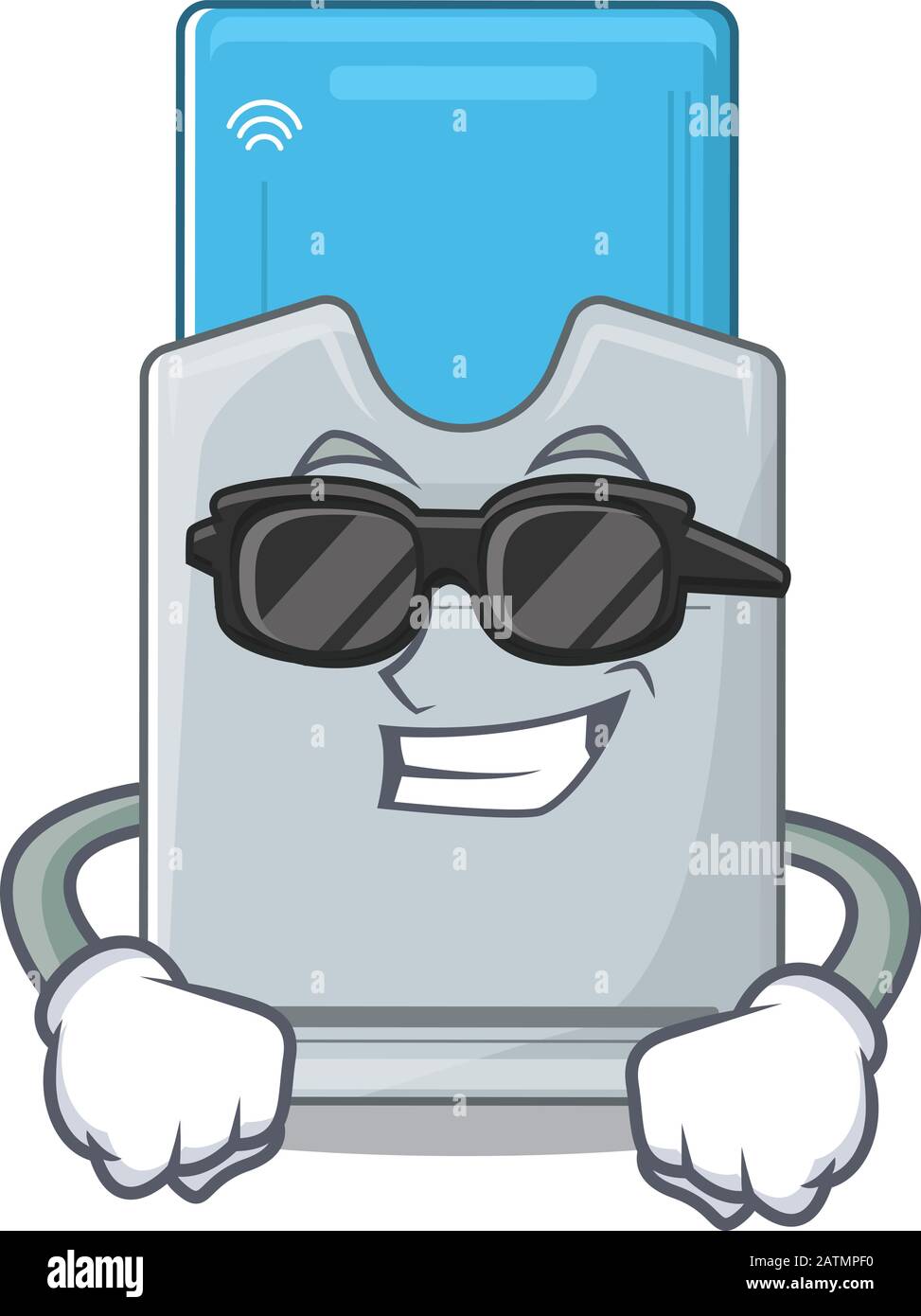 Super cool key card character wearing black glasses Stock Vector Image ...