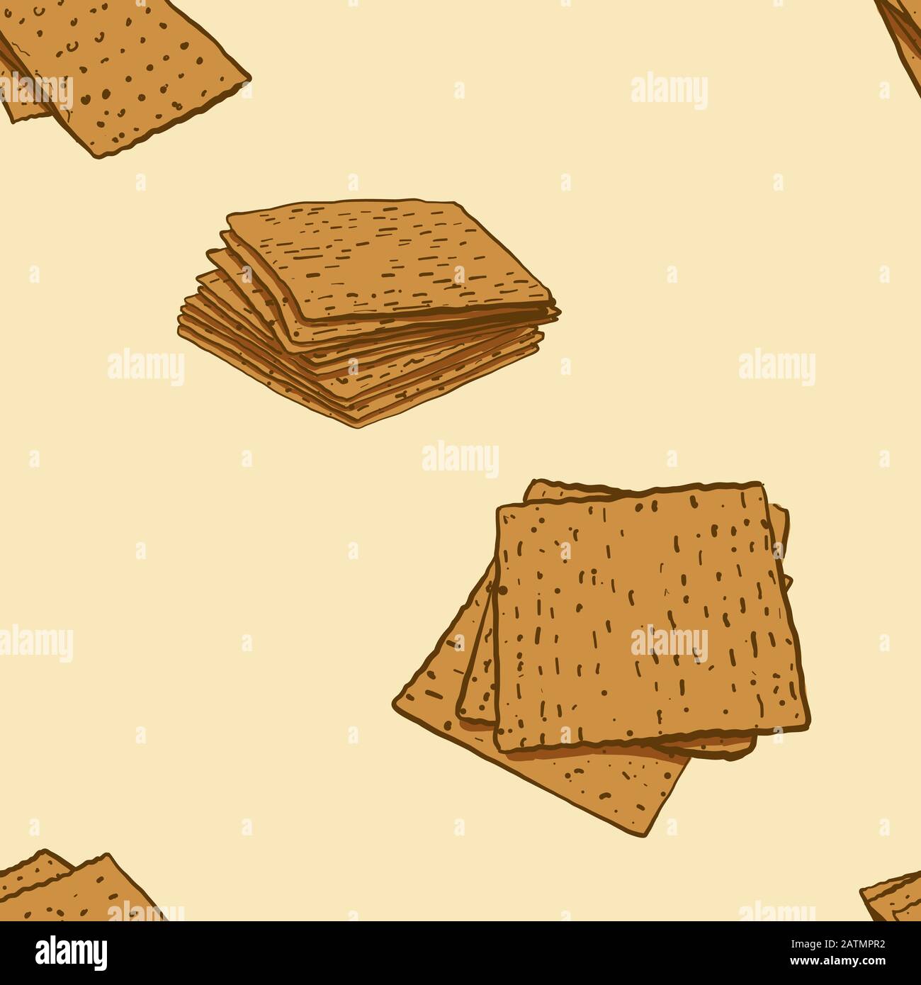 Seamless pattern of sketched Matzo bread. Useable for wallpaper or any ...