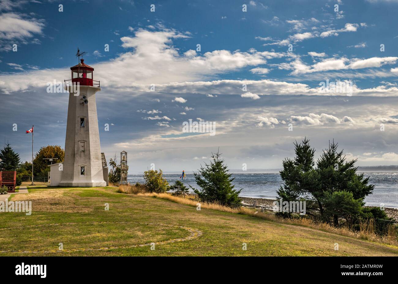 Cape Mudge Lighthouse, 1916, over Discovery Passage, at Quadra Island ...