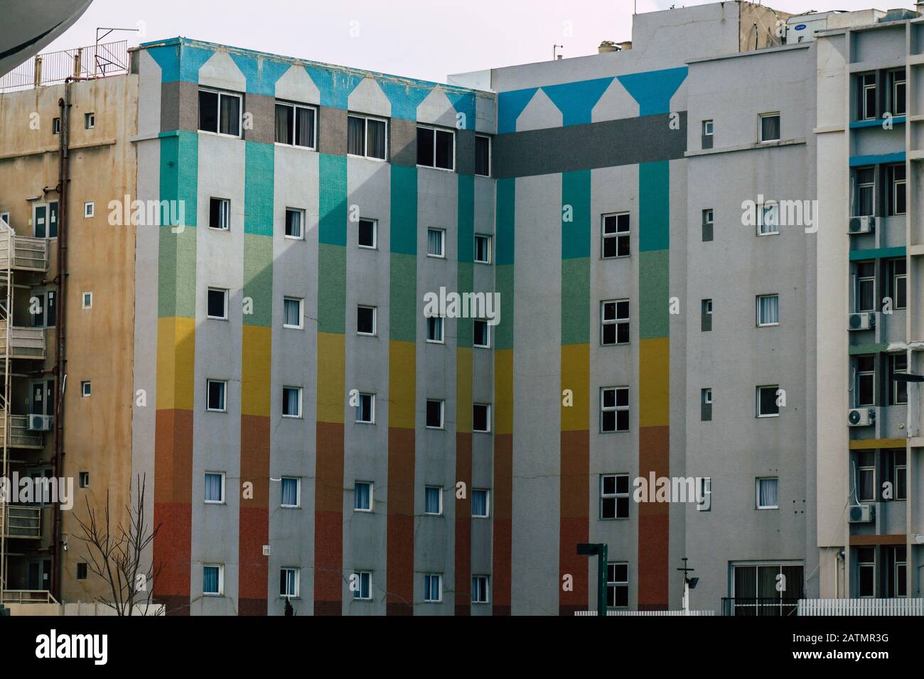 Tel Aviv Israel February 03, 2020 View of the facade of a modern ...