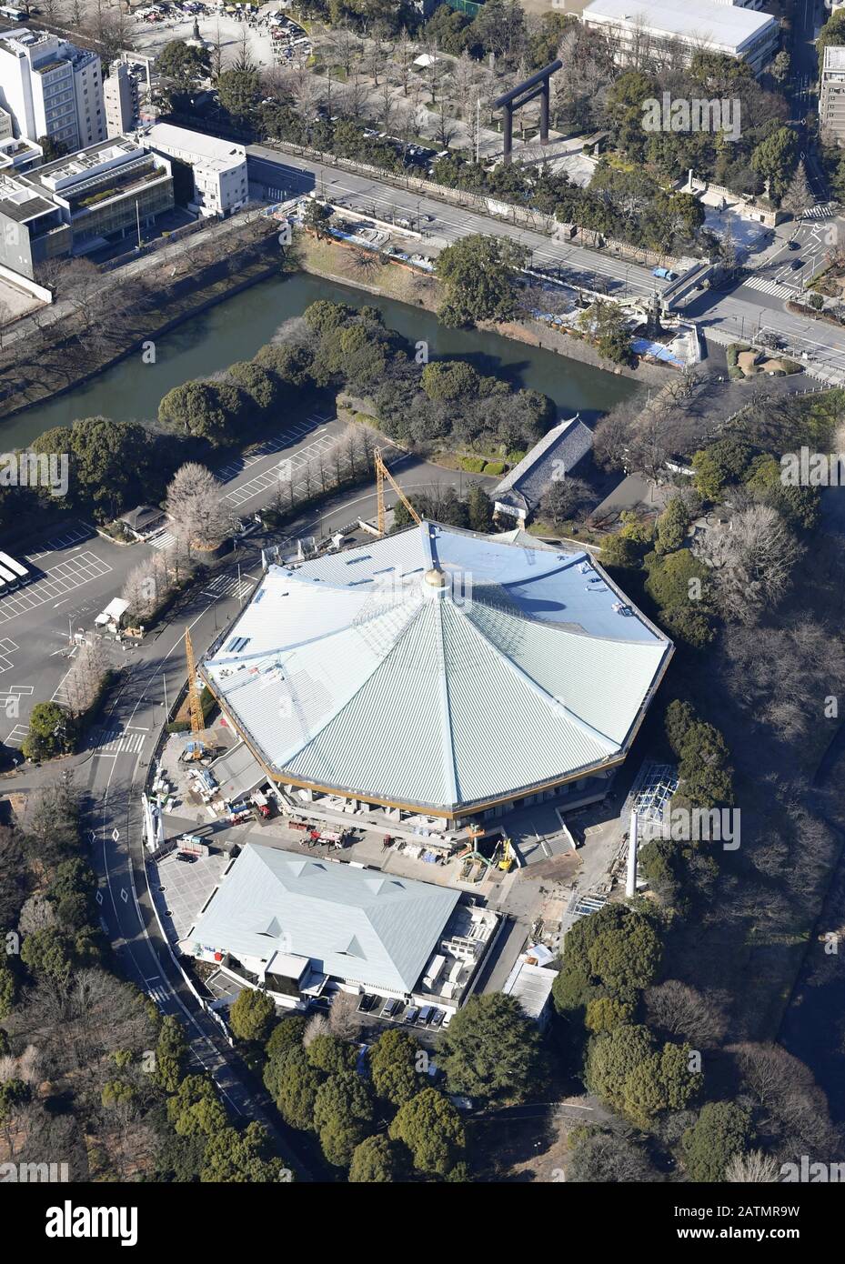 File photo taken Jan. 19, 2020, shows an aerial view of Nippon Budokan ...