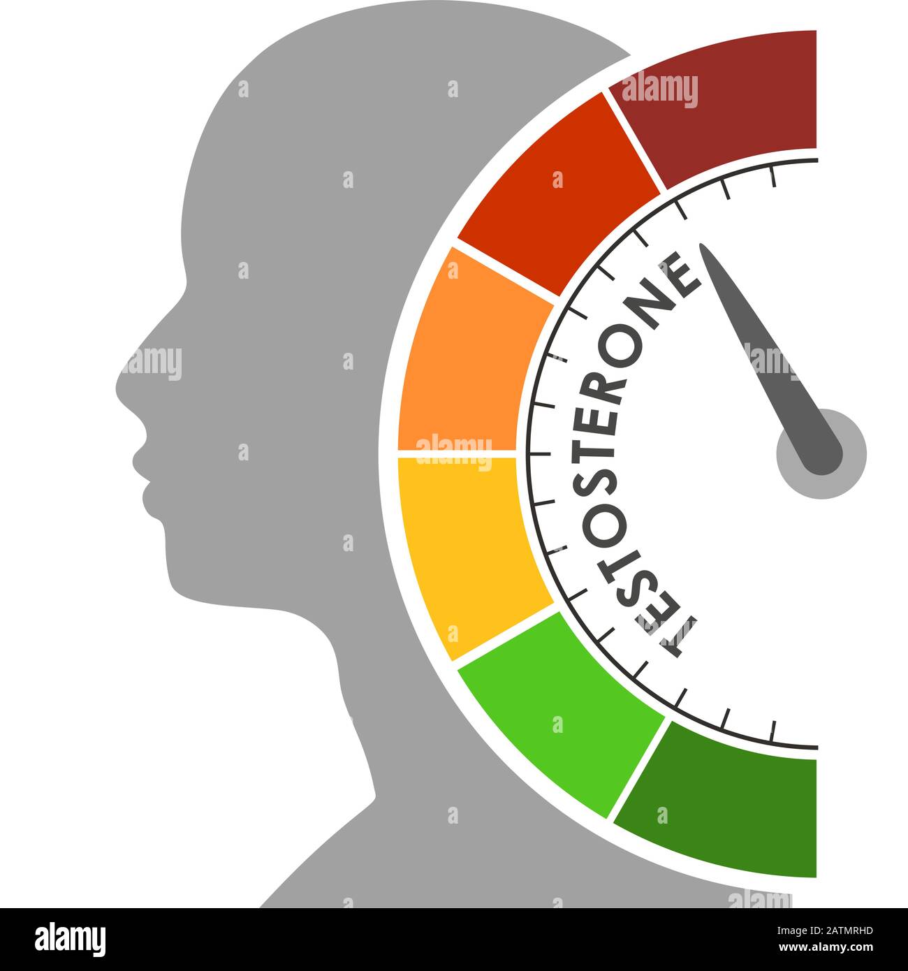 Hormone testosterone level measuring scale. Health care concept ...