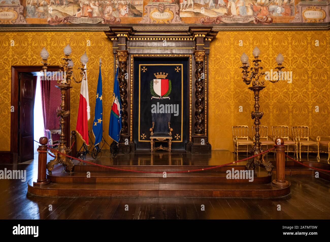 The Grandmaster Palace interior in Valletta, Malta, State Rooms, the ...