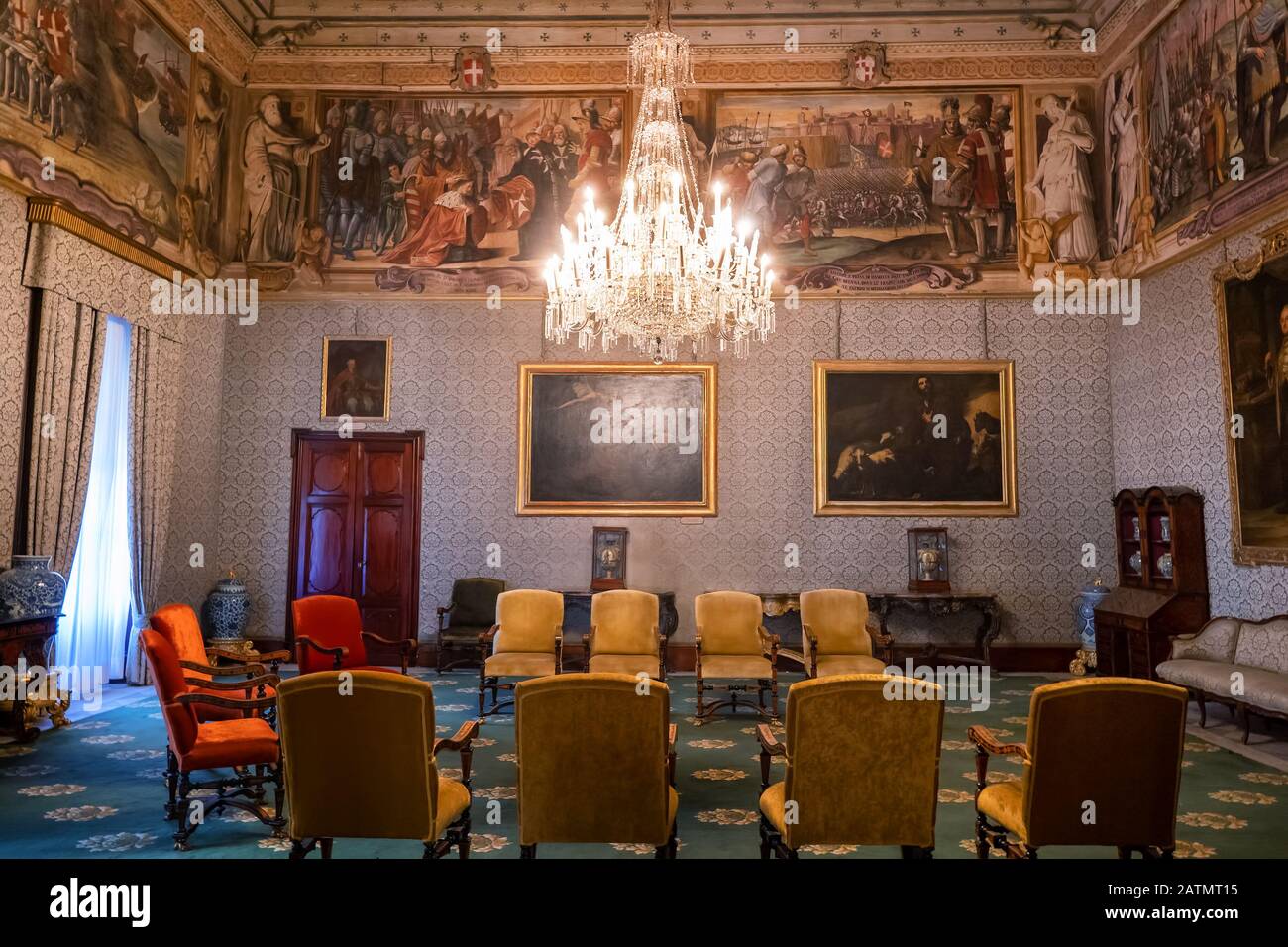 The Grandmaster Palace interior in Valletta, Malta, State Rooms, Page's ...