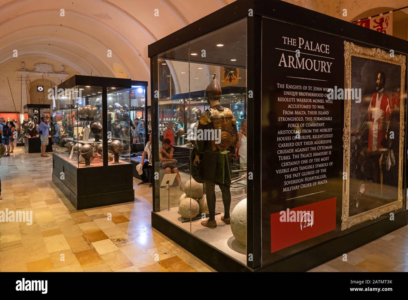 The Palace Armoury in the Grandmaster Palace interior in Valletta ...
