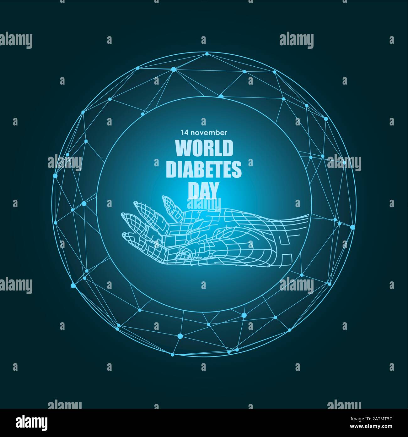 World Diabetes Day, November 14. Illustration for card, poster or ...