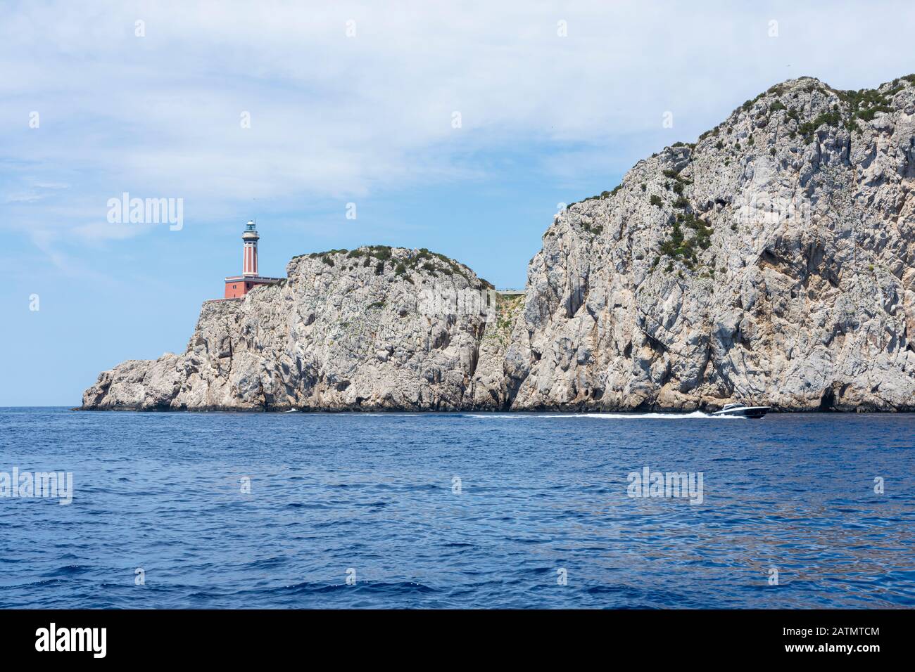 Lighthouse "Faro di Punta Carena", Anacapri, Capri island, Italy Stock ...