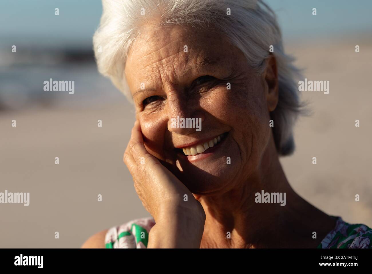 Old woman beach hi-res stock photography and images - Alamy