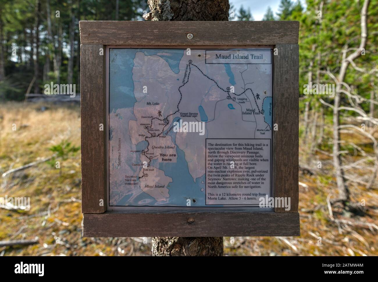 Trail map on Maude aka Maud Island Trail, Quadra Island, British ...