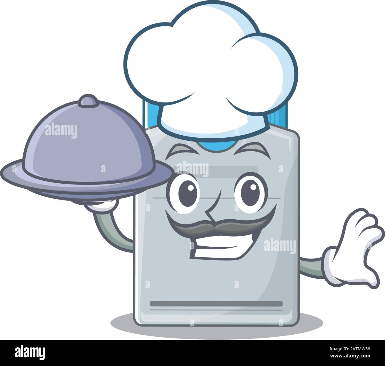 cartoon design of key card as a Chef having food on tray Stock Vector ...