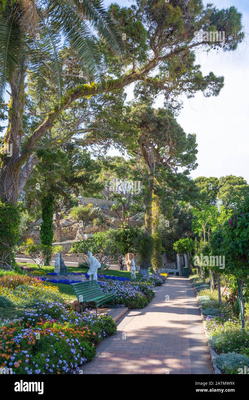 View of the Gardens of Augustus (Giardini di Augusto) on Capri Island ...