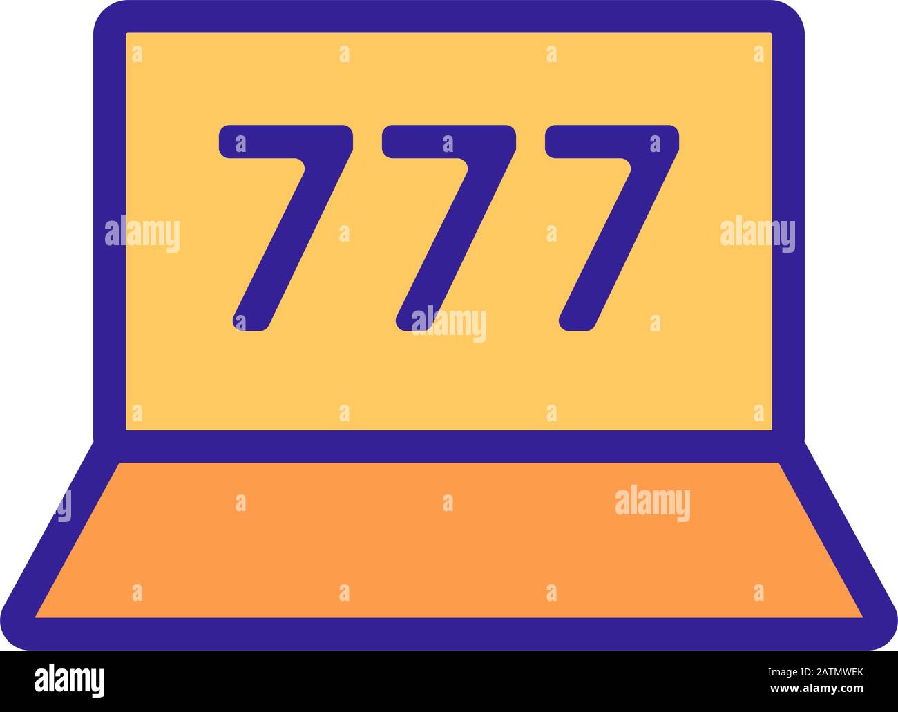 three sevens icon vector. Isolated contour symbol illustration Stock ...