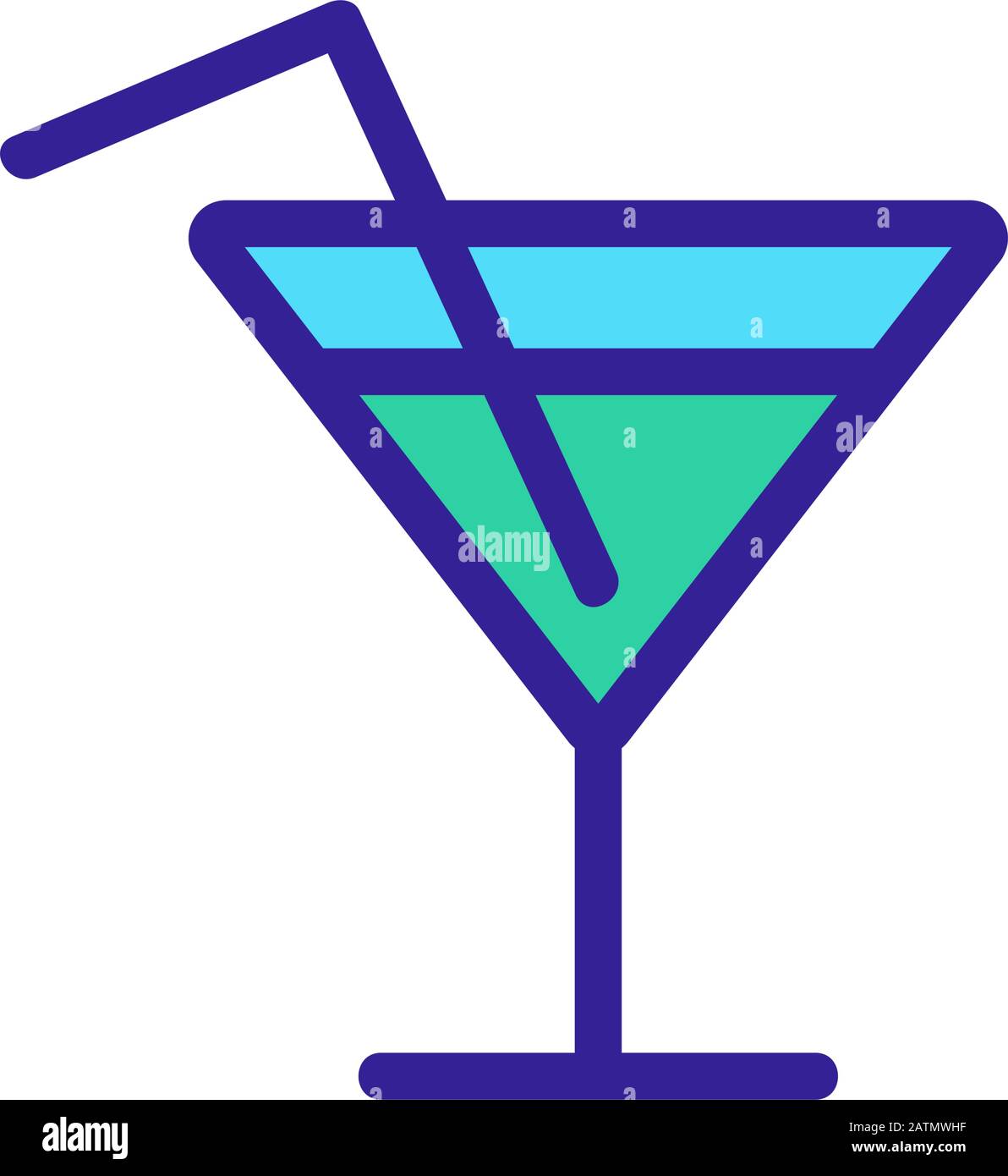 cocktail icon vector. Isolated contour symbol illustration Stock Vector ...