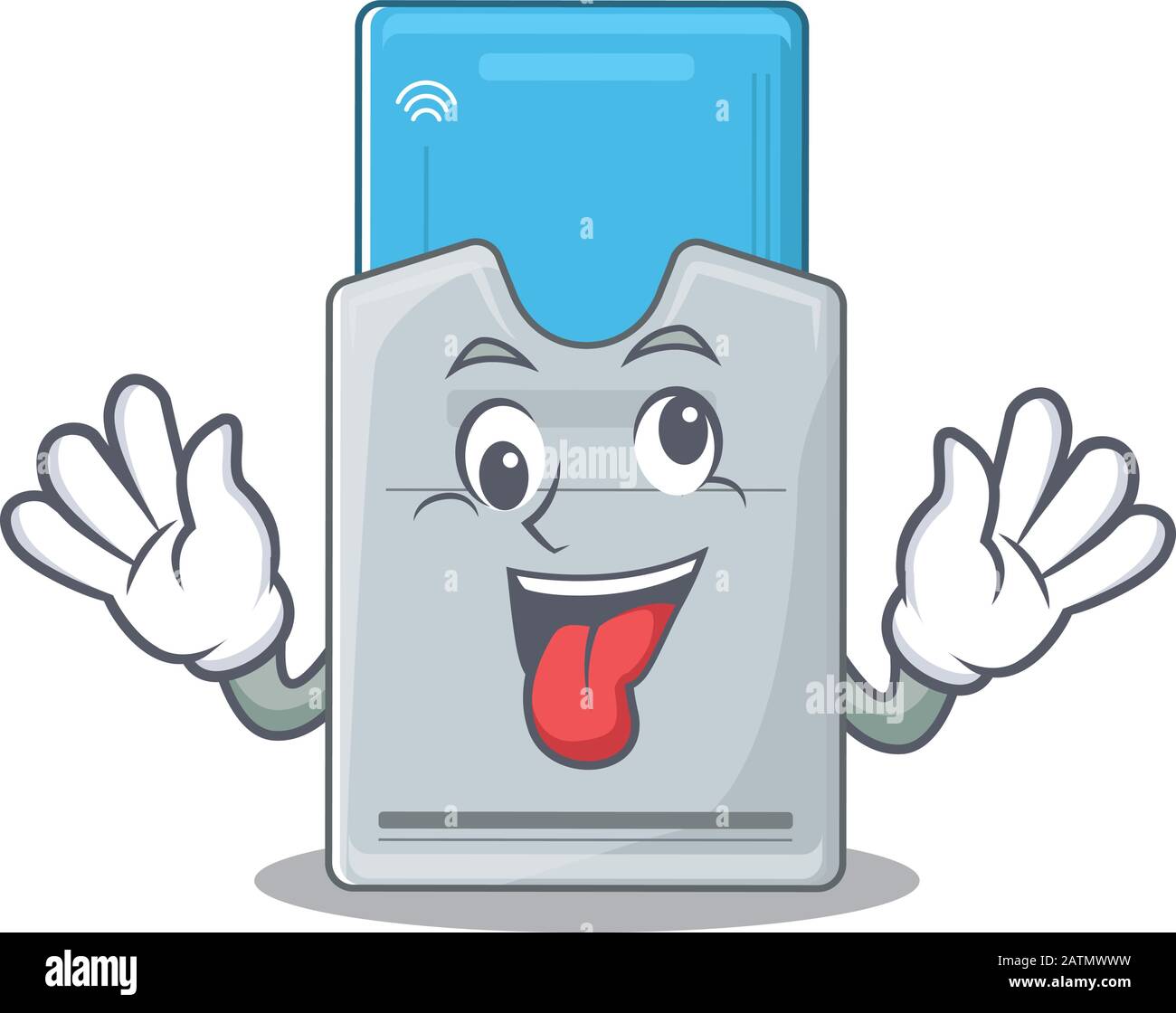 Key card Cartoon character style with a crazy face Stock Vector Image ...