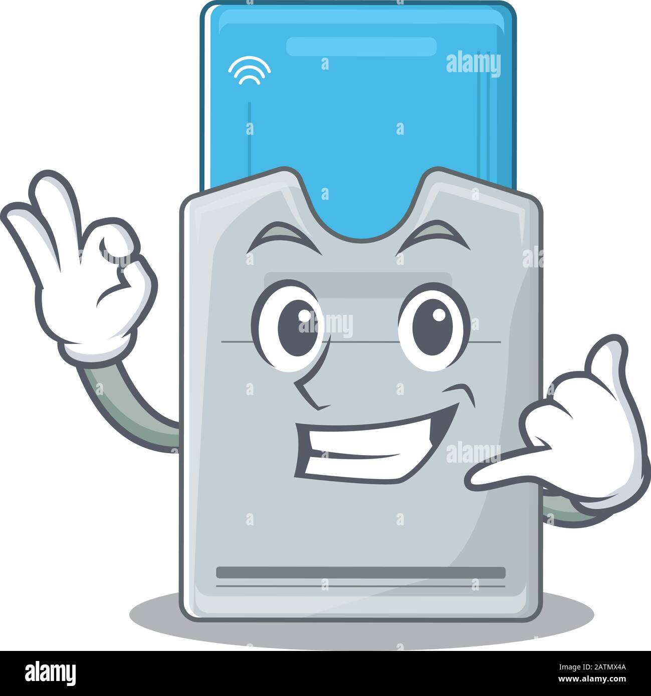 Call me funny key card mascot picture style Stock Vector Image & Art ...