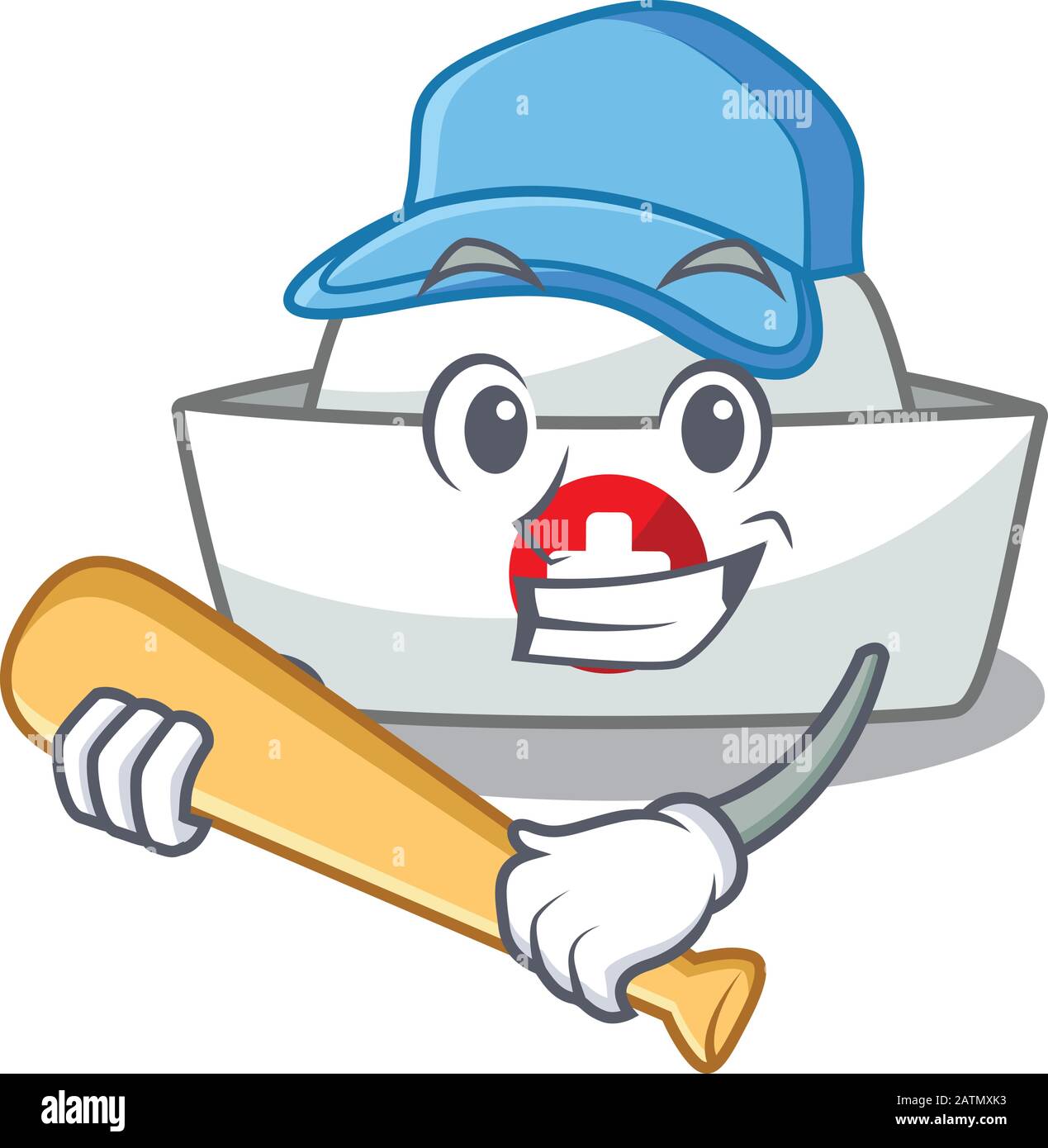 Sporty nurse hat cartoon character design with baseball Stock Vector ...