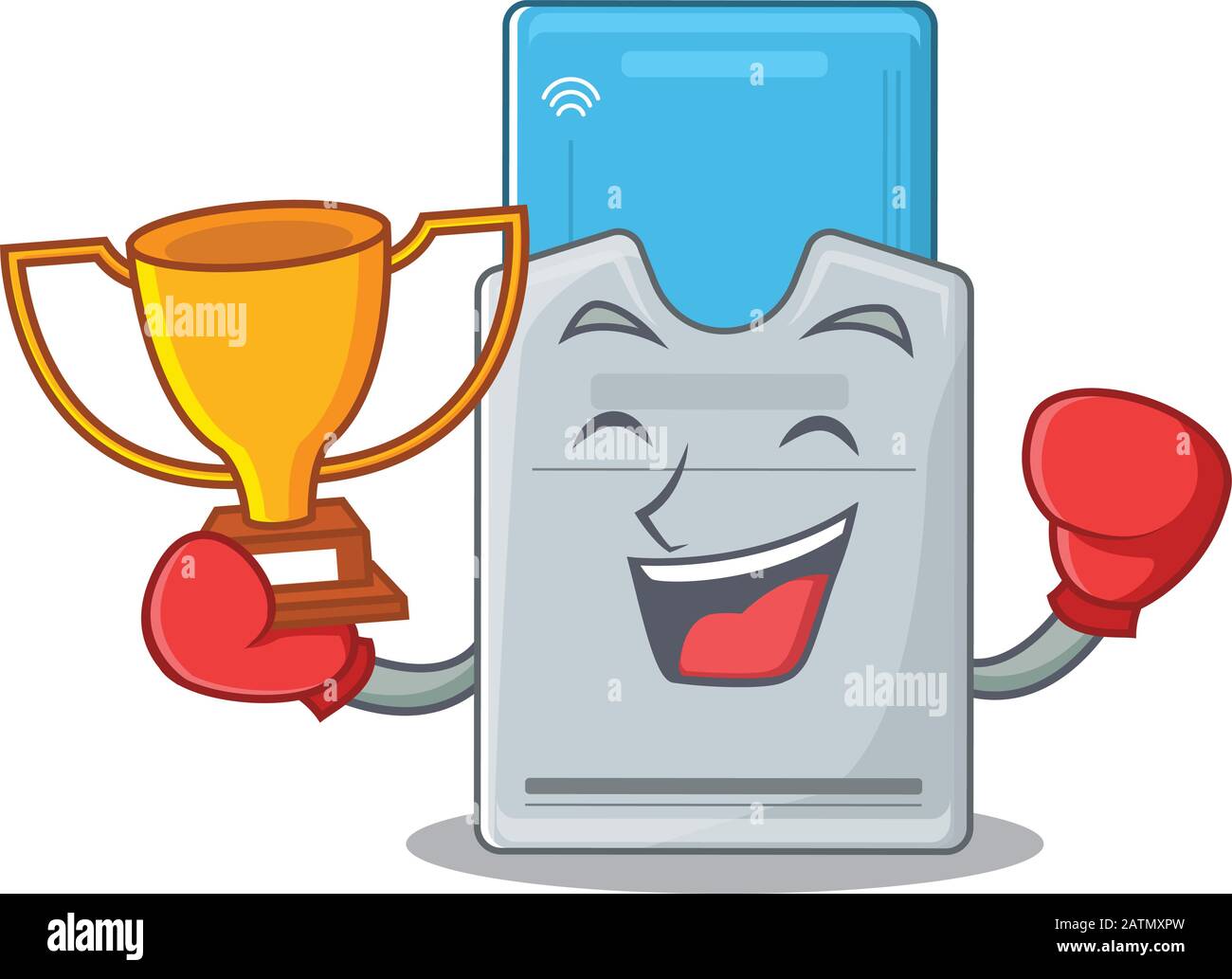 fantastic Boxing winner of key card in mascot cartoon style Stock ...